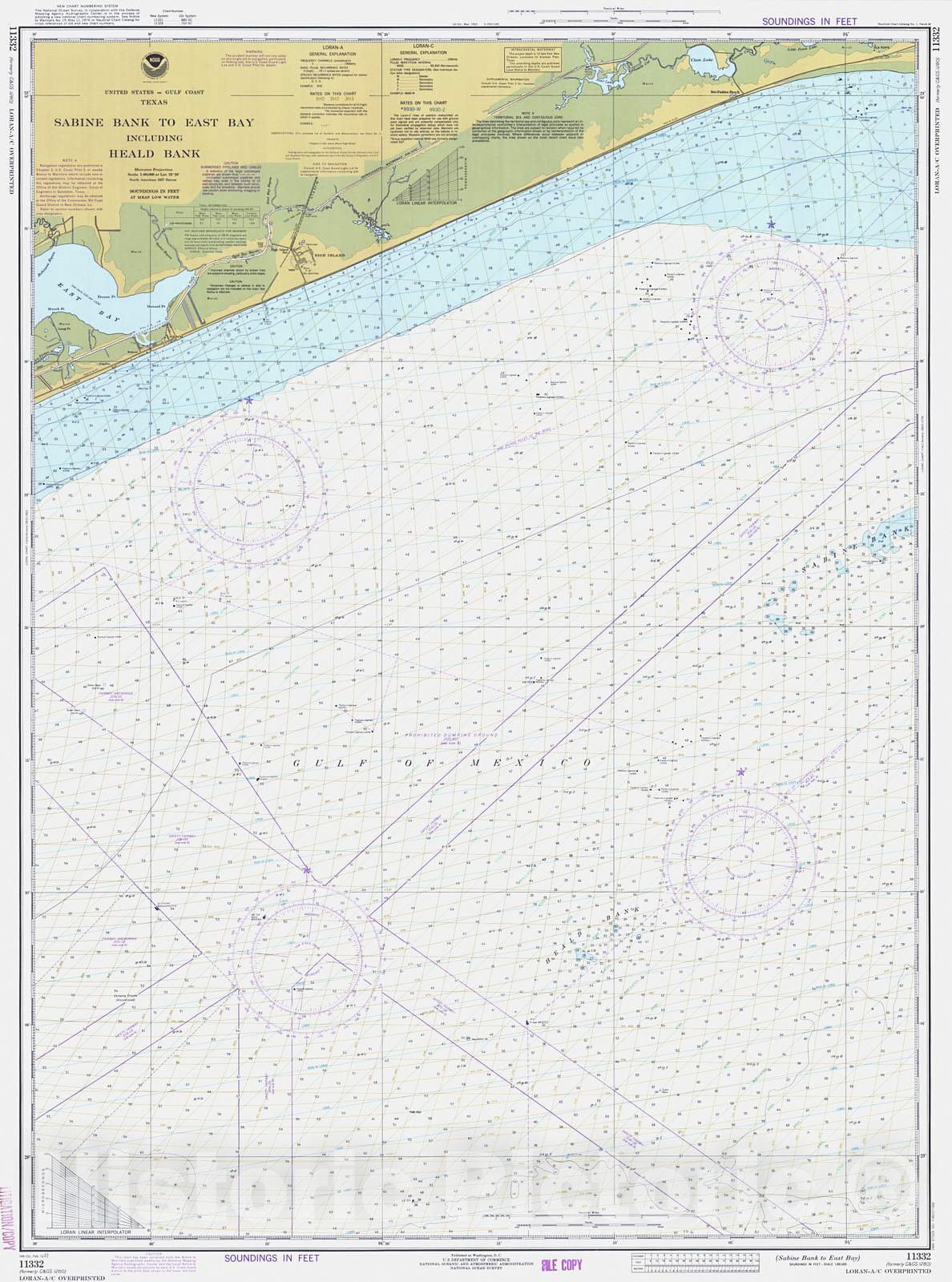 Historic Nautical Map - Sabine Bank To East Bay, 1977 NOAA Chart - Tex ...