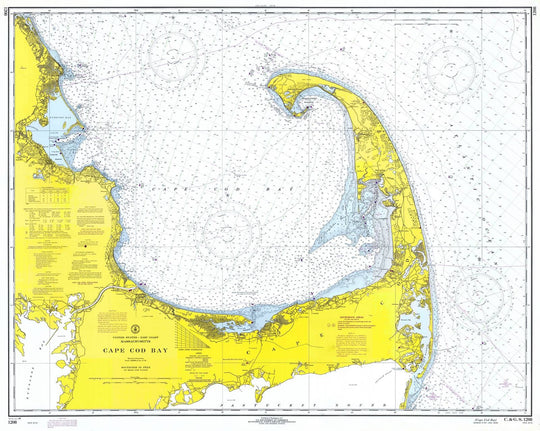 Historic Nautical Map - Cape Cod Bay, 1969 NOAA Chart - Massachusetts ...