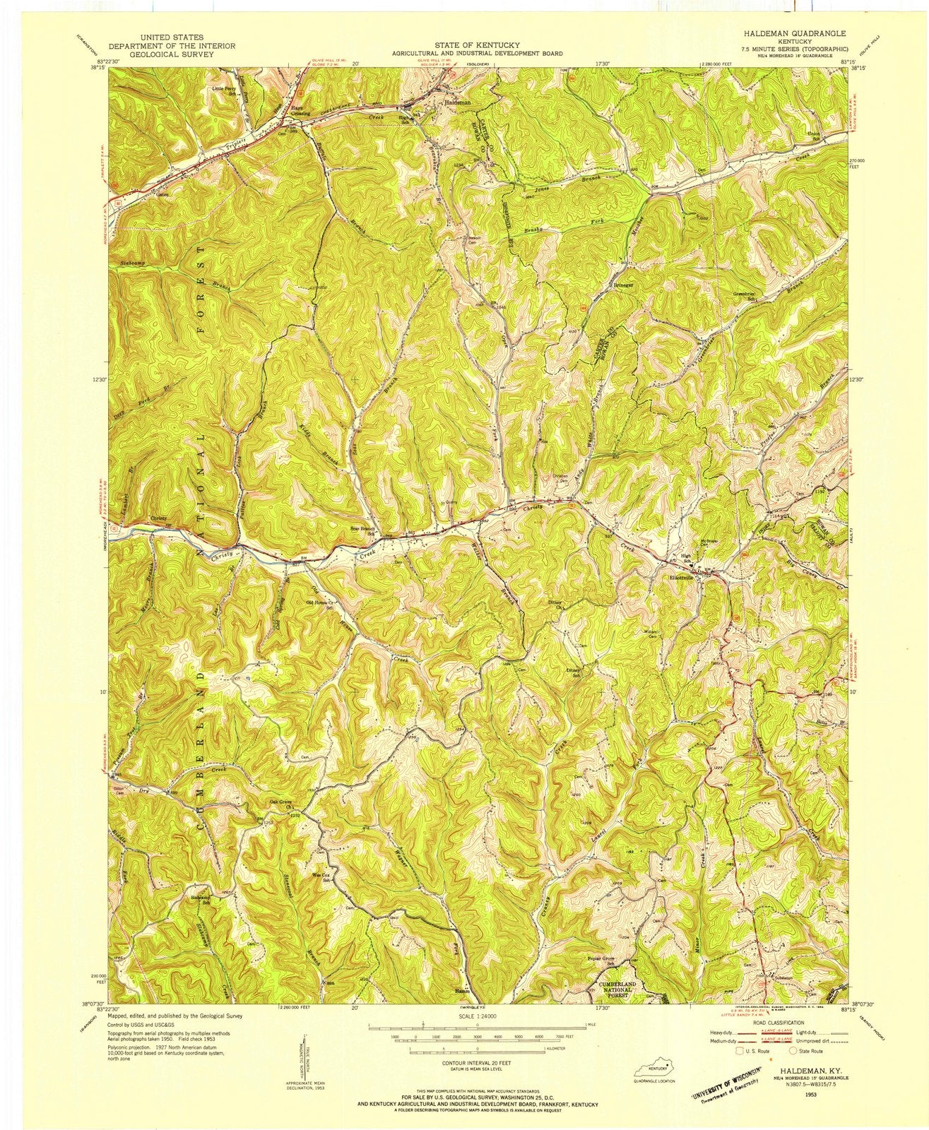 1953 Haldeman, KY - Kentucky - USGS Topographic Map – Historic Pictoric