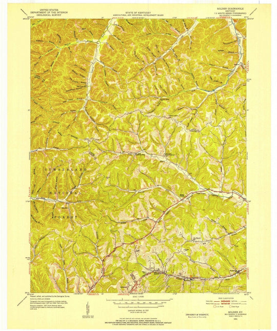 1951 Soldier, KY - Kentucky - USGS Topographic Map – Historic Pictoric