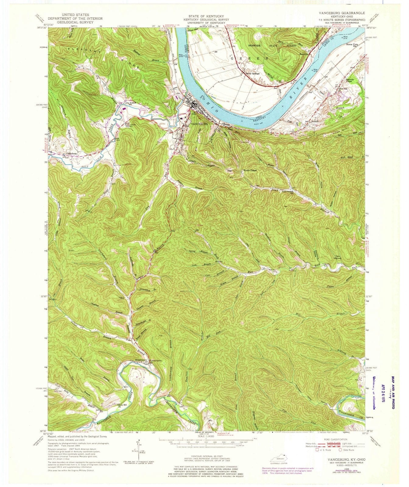 1949 Vanceburg, KY - Kentucky - USGS Topographic Map – Historic Pictoric