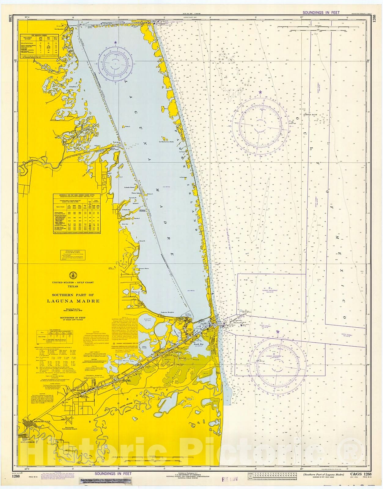 Southern Part of Laguna Madre 1972 Nautical Chart | Historic Pictoric