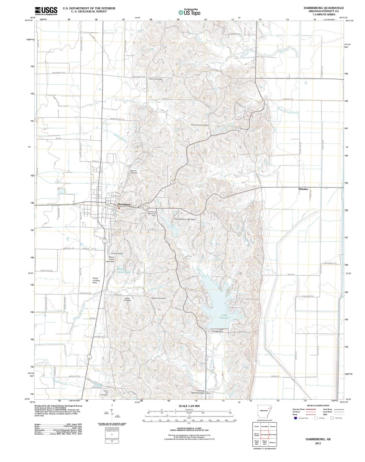 2011 Harrisburg, AR - Arkansas - USGS Topographic Map – Historic Pictoric