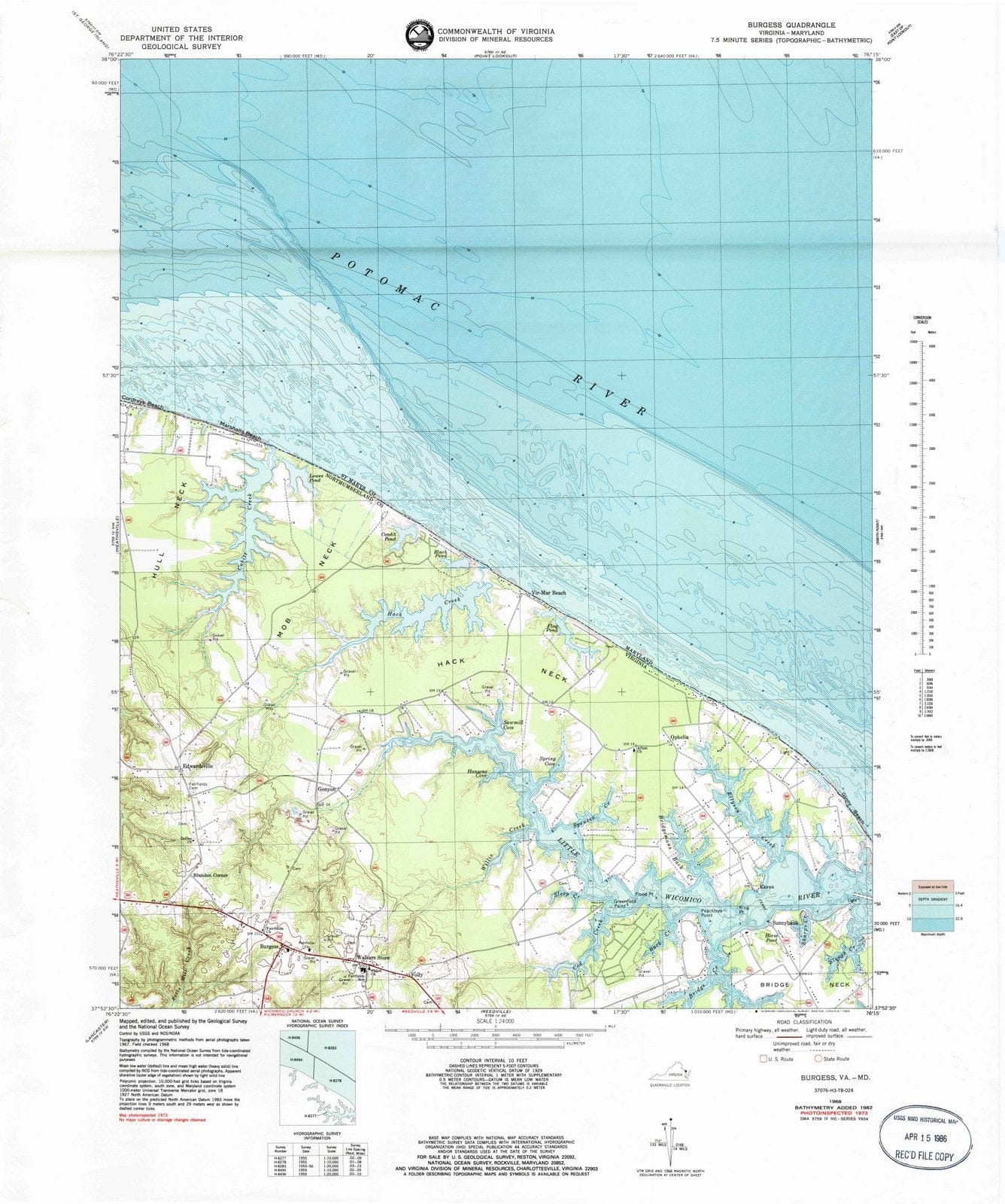 1968 Burgess, VA - Virginia - USGS Topographic Map – Historic Pictoric