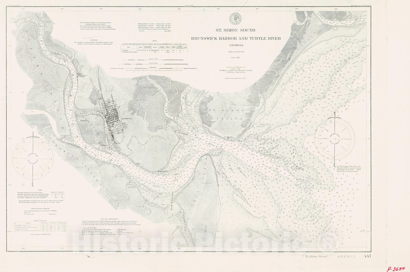 Historic Nautical Map - St Simon Sound, 1901 NOAA Chart - Georgia (GA ...