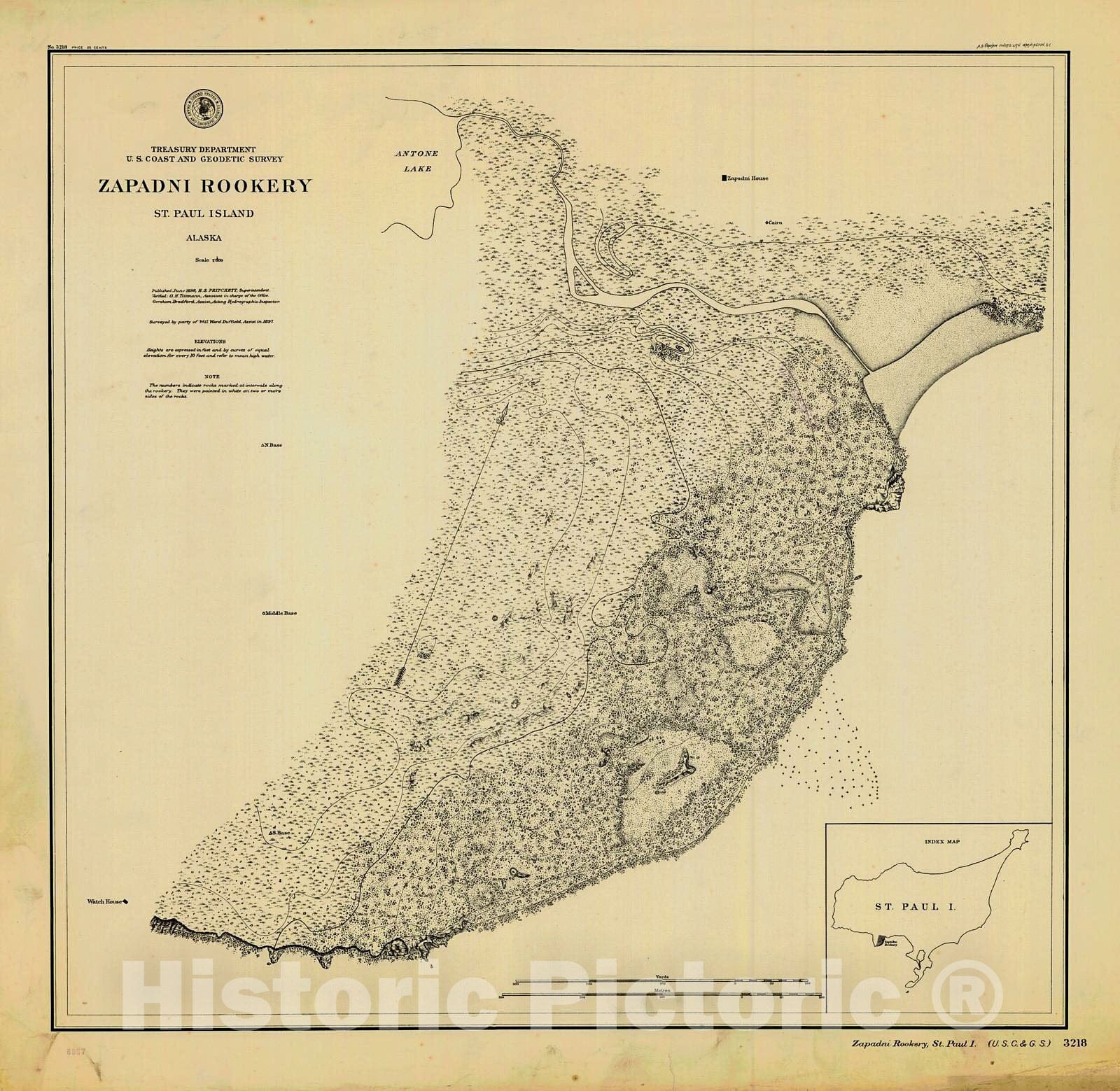 Historic Nautical Map - Zapadni Rookery, 1898 NOAA Chart - Alaska (AK ...