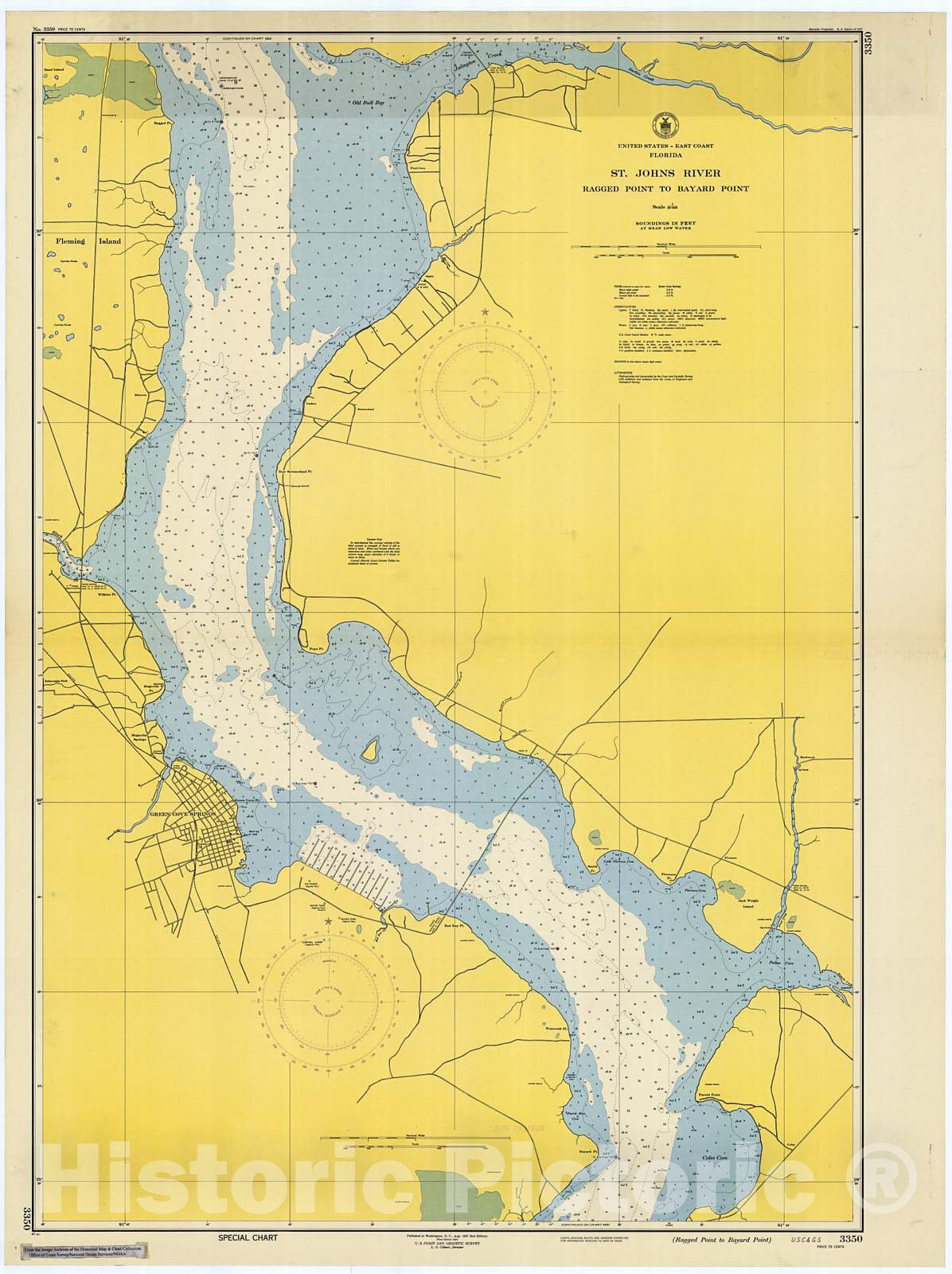 Historic Nautical Map - St. Johns River : Ragged Point To Bayard Point ...