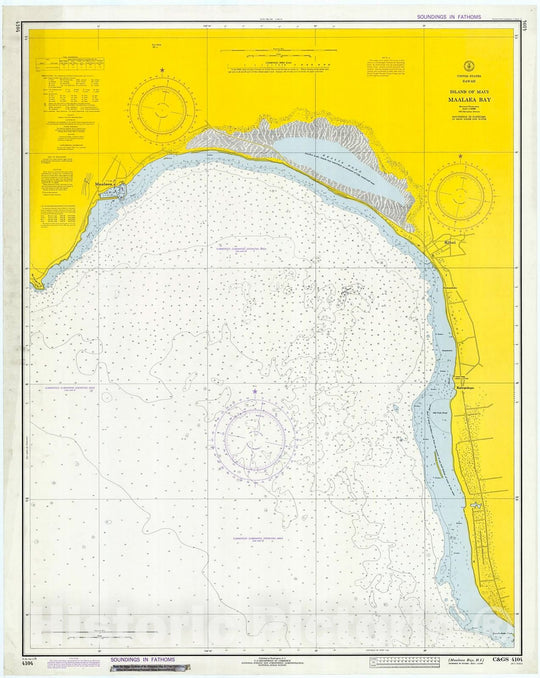 Historic Nautical Map - Maalaea Bay, 1974 NOAA Chart - Hawaii (HI) - V ...