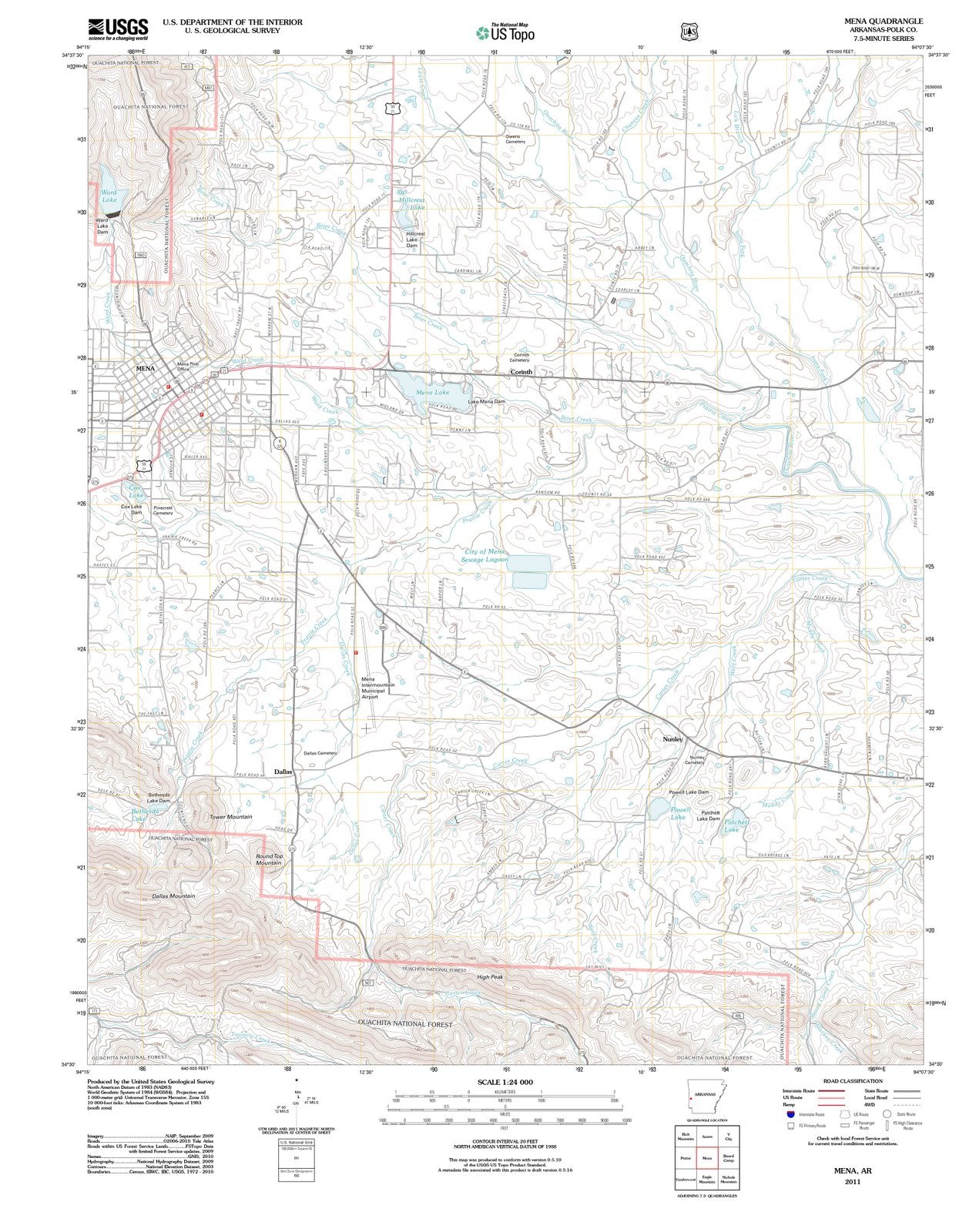 2011 MENA, AR - Arkansas - USGS Topographic Map - Historic Pictoric