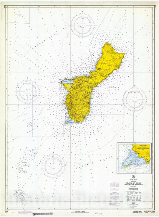 Historic Nautical Map - Island Of Guam, 1971 NOAA Chart - Guam (GU ...