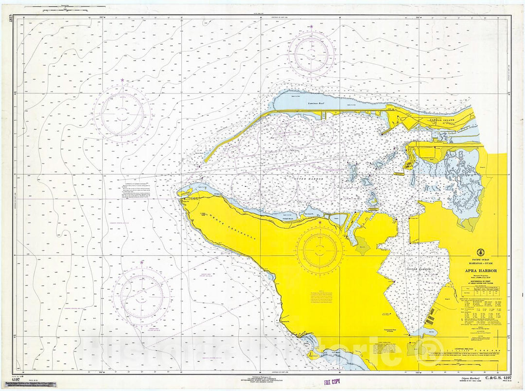 Historic Nautical Map - Apra Harbor, 1968 NOAA Chart - Guam (GU) - Vin ...