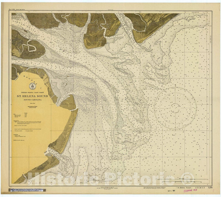 Historic Nautical Map - St. Helena Sound, 1931 NOAA Chart - South Caro ...