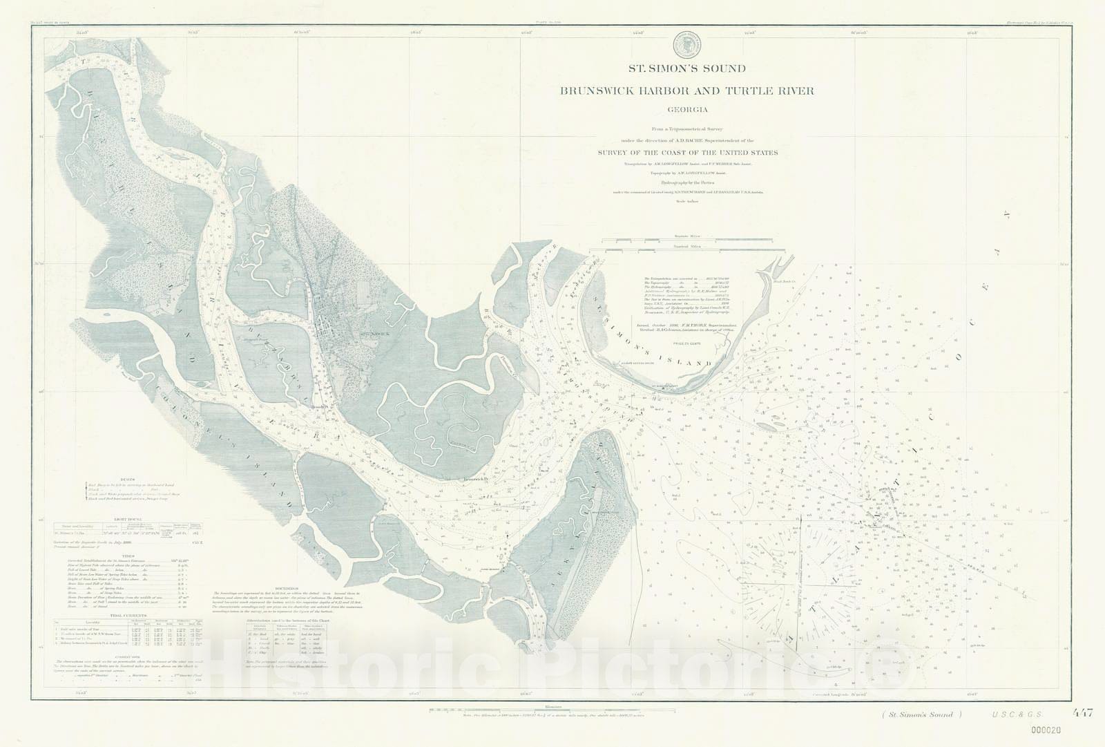 Historic Nautical Map - St Simons Sound, 1888 NOAA Chart - Georgia (GA ...