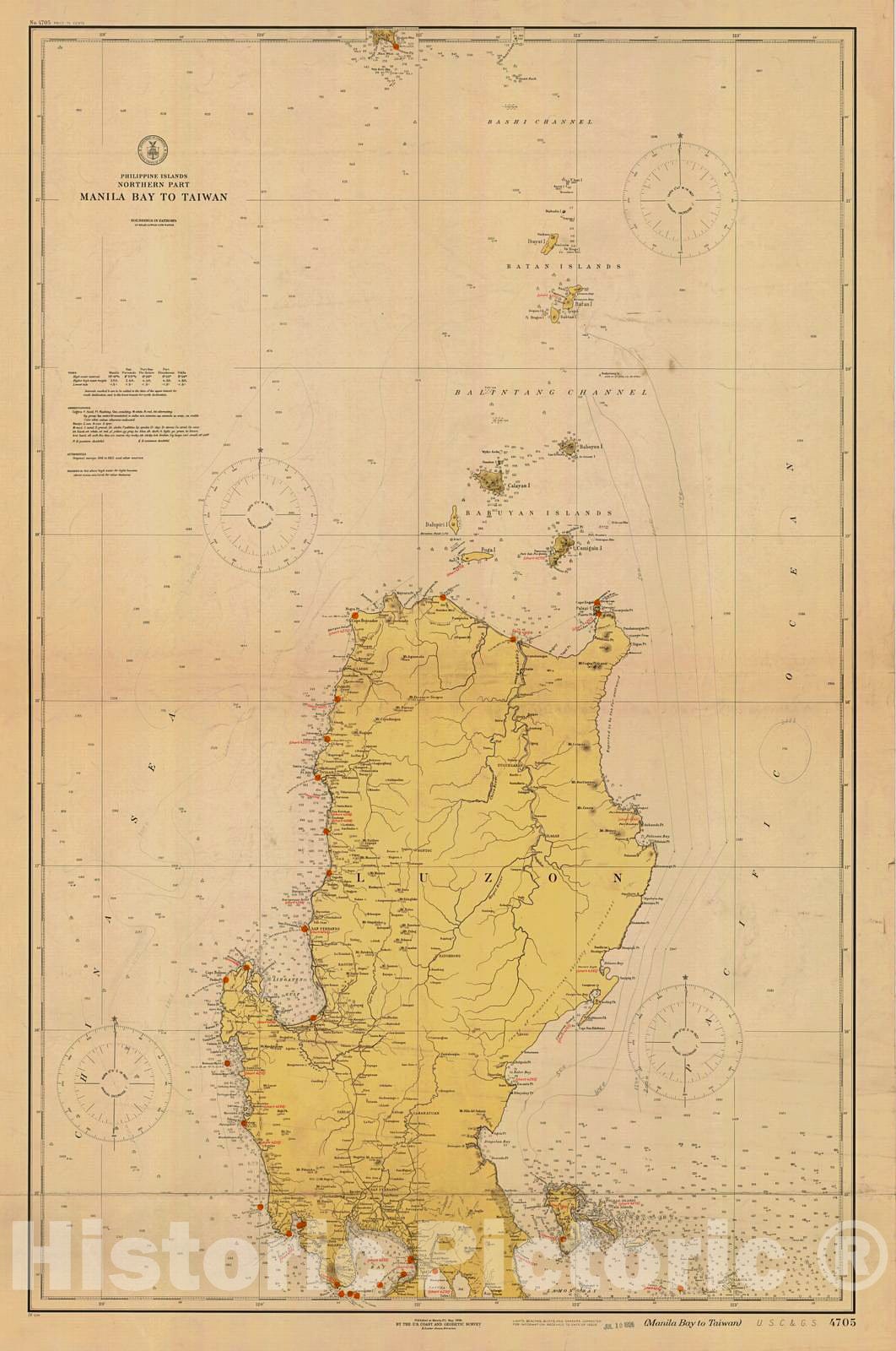 Historic Nautical Map - Manila Bay To Taiwan Northern Part, 1926 NOAA ...