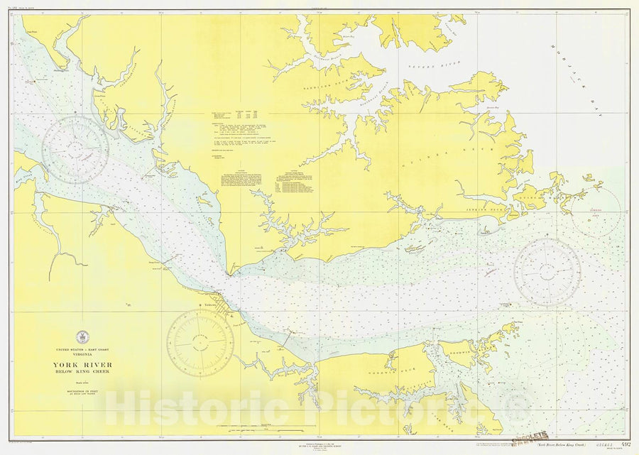 Historic Nautical Map - York River Below King Creek, 1937 NOAA Chart ...