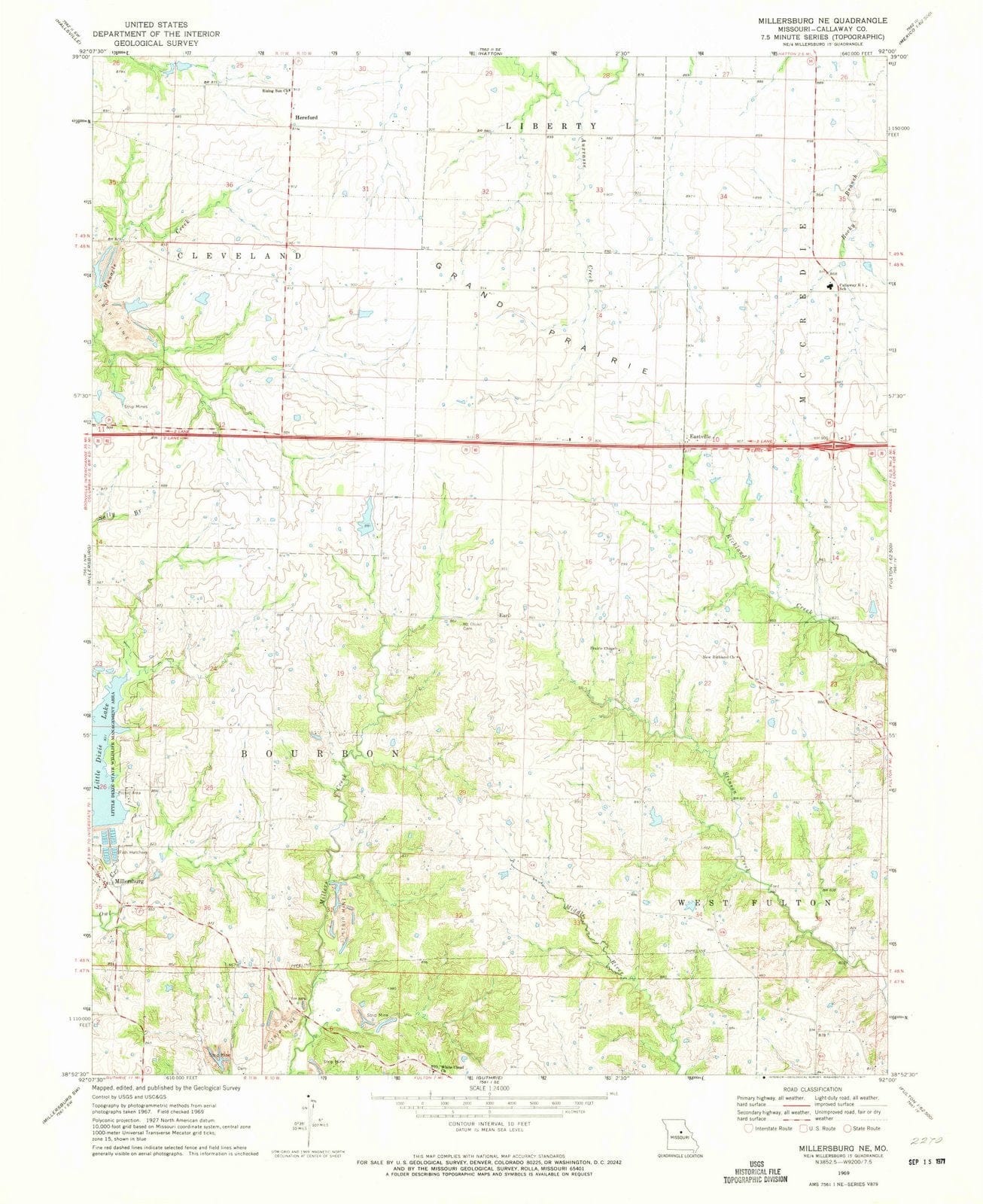 1969 Millersburg, MO - Missouri - USGS Topographic Map – Historic Pictoric
