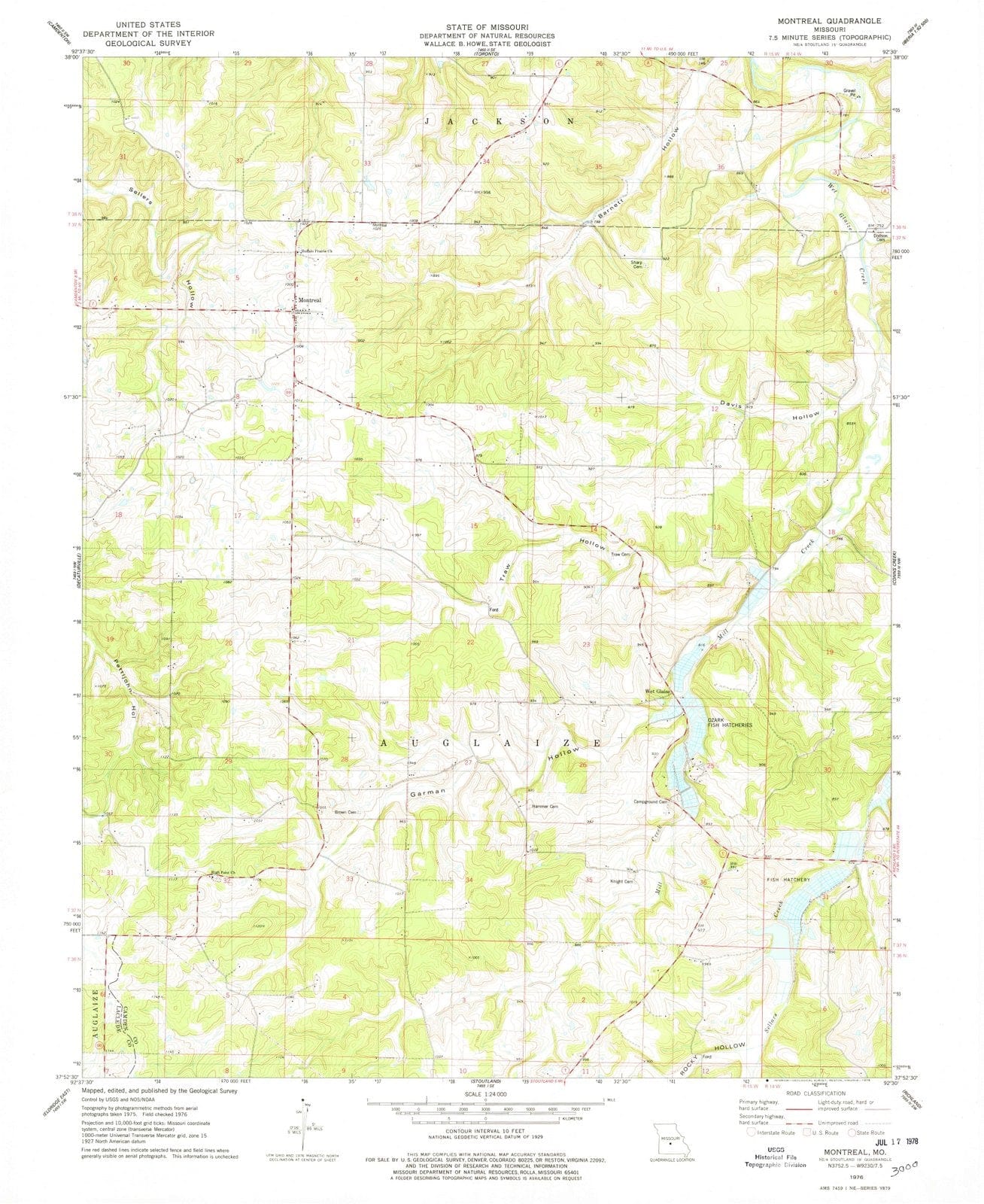1976 Montreal, MO - Missouri - USGS Topographic Map – Historic Pictoric