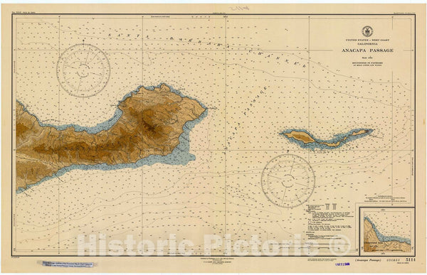 Historic Nautical Map - Anacapa Passage, 1946 NOAA Chart - California ...
