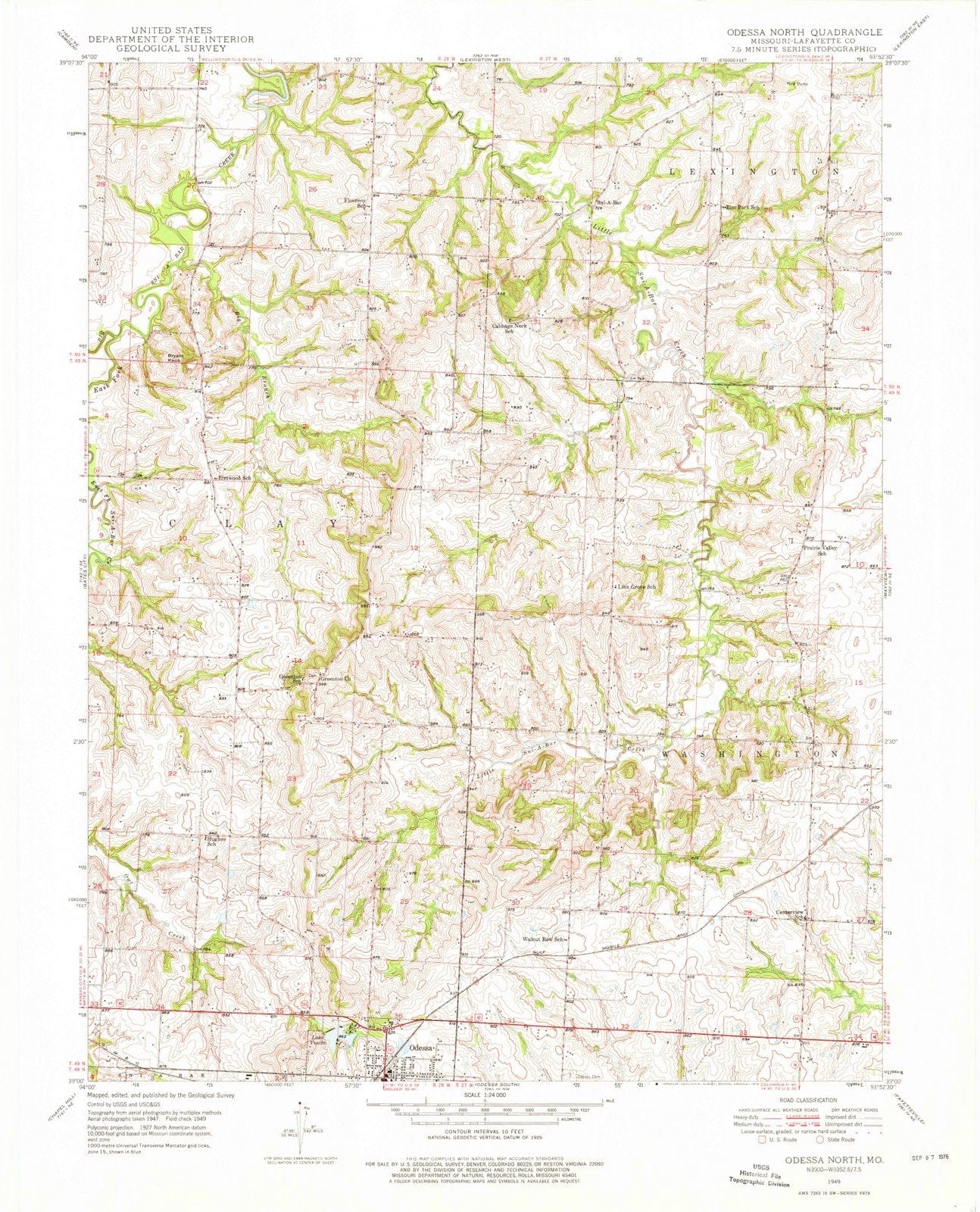 1949 Odessa North, MO - Missouri - USGS Topographic Map - Historic Pictoric