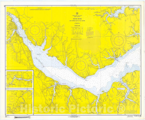 Historic Nautical Map - Neuse River, 1969 NOAA Chart - North Carolina ...