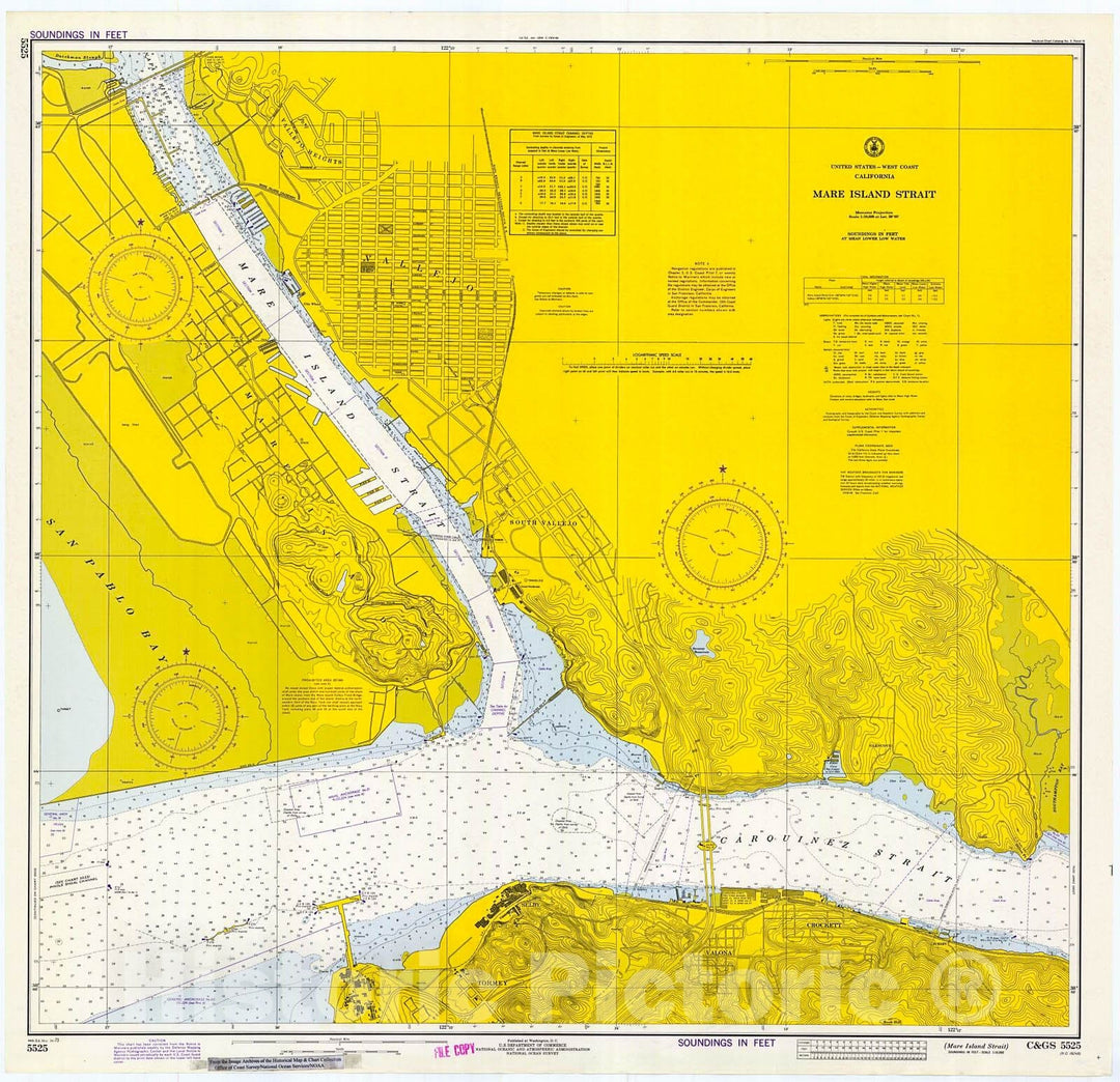 Historic Nautical Map - Mare Island Strait, 1973 NOAA Chart - Californ – Historic Pictoric