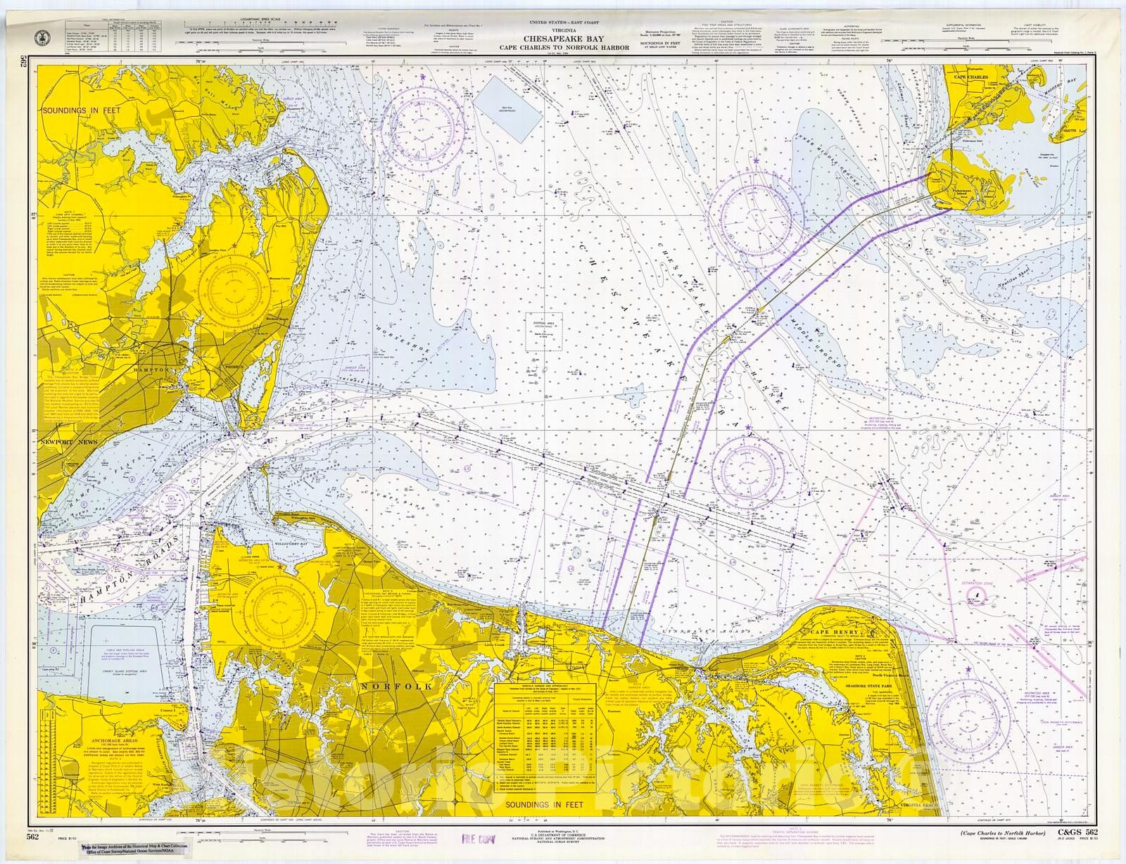 Historic Nautical Map - Norfolk Harbor And Approaches, 1972 NOAA Chart ...
