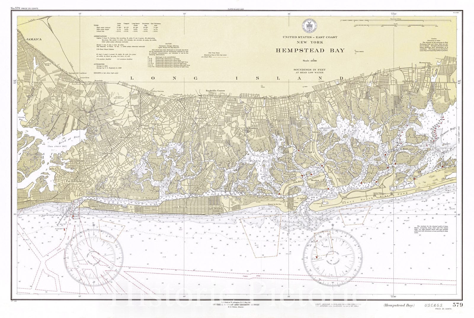 Historic Nautical Map - Hempstead Bay, 1937 NOAA Chart - New York (NY ...
