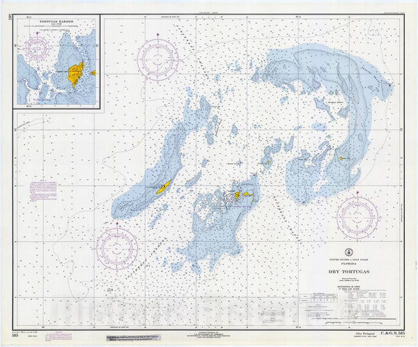 Historic Nautical Map - Dry Tortugas, 1970 NOAA Chart - Florida (FL ...