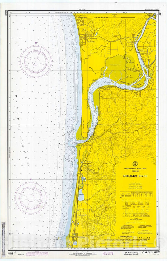 Historic Nautical Map - Nehalem River, 1970 NOAA Chart - Oregon (OR ...