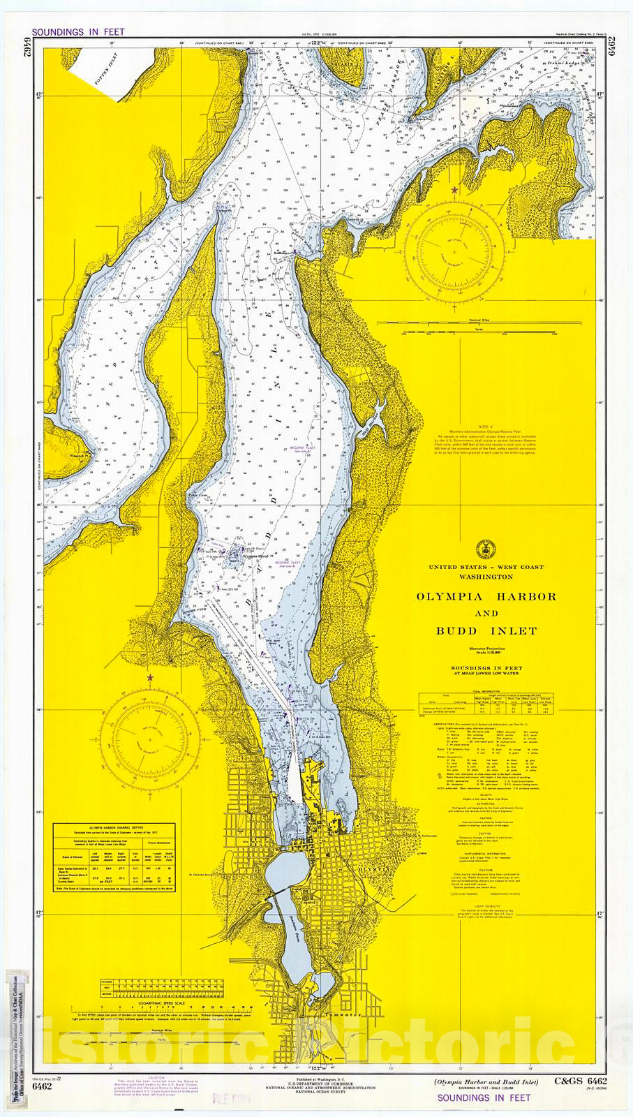 Historic Nautical Map - Olympia Harbor & Budd Inlet, 1972 NOAA Chart ...
