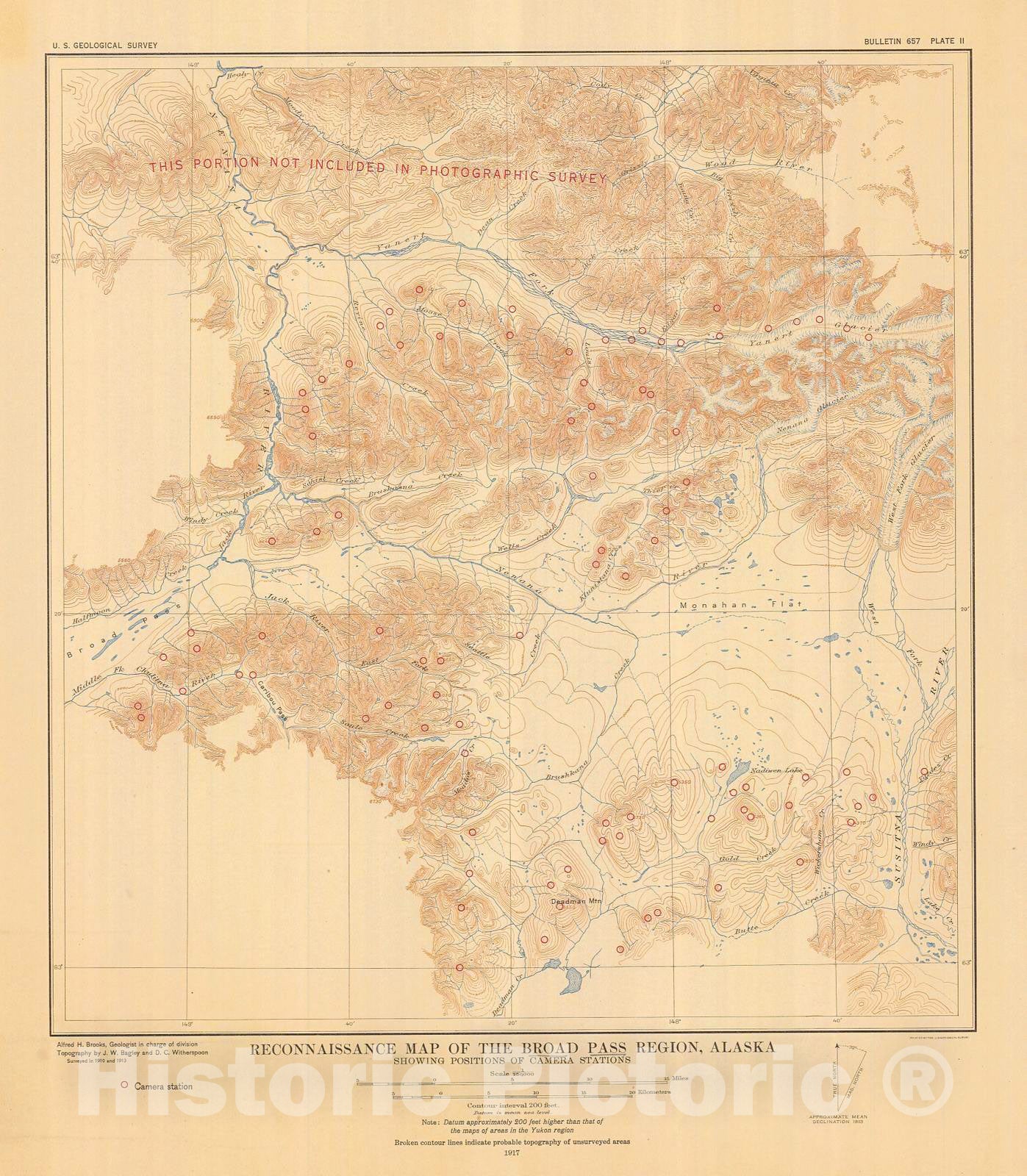Historic Nautical Map - Reconnaissance Map Of The Broad Pass Region, 1 ...
