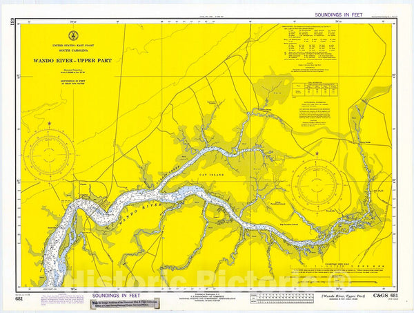Historic Nautical Map - Wando River, Upper Part, 1973 NOAA Chart - Sou ...