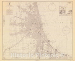 Historic Nautical Map - Chicago Lake Front, 1945 NOAA Chart - Illinois ...