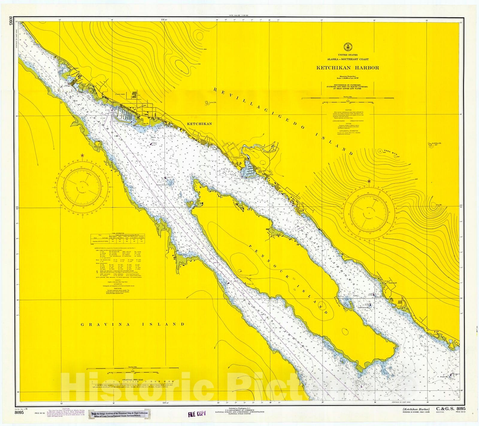 Historic Nautical Map - Ketchikan Harbor, 1970 NOAA Chart - Alaska (AK ...
