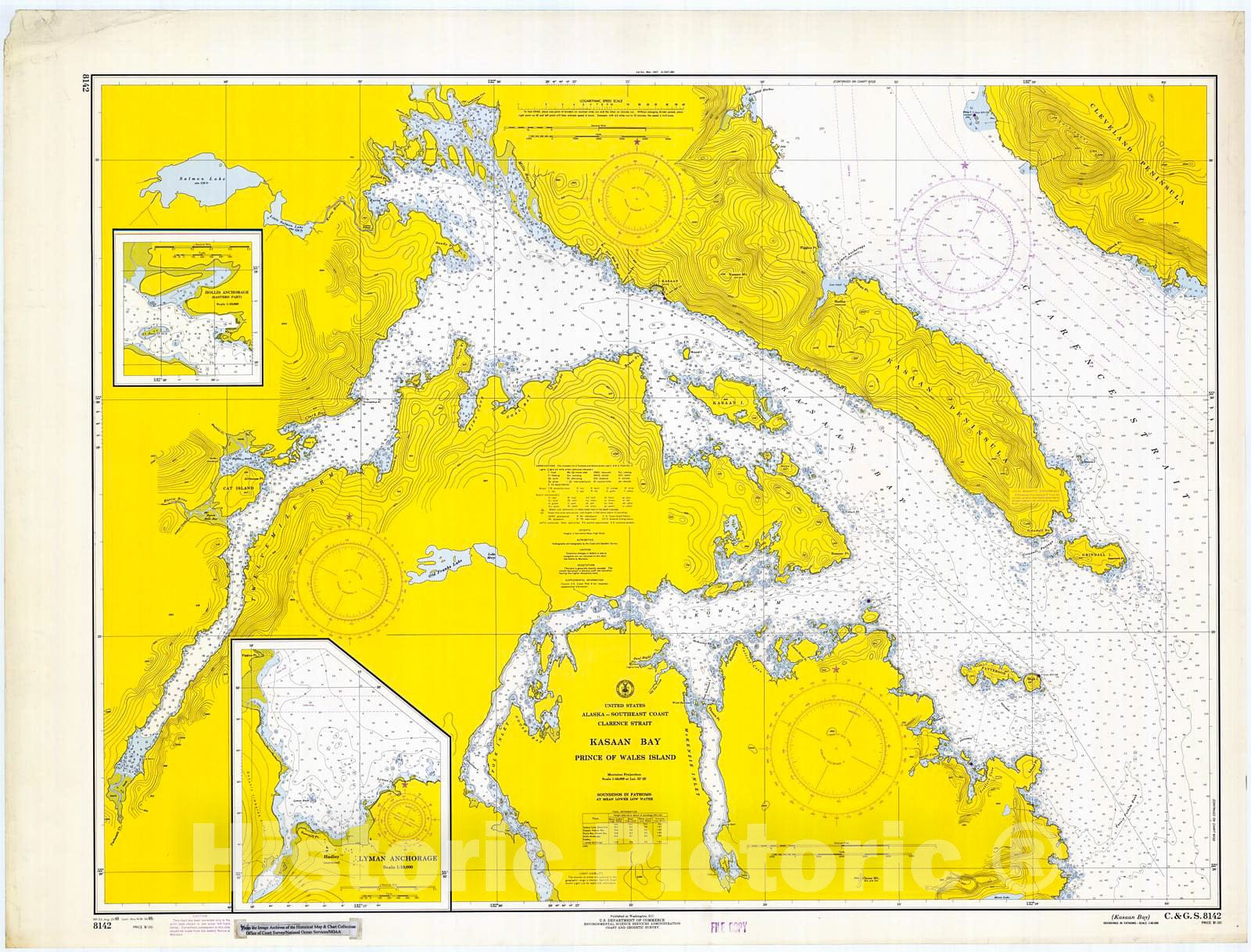Historic Nautical Map - Kasaan Bay, 1969 NOAA Chart - Alaska (AK) - Vi ...