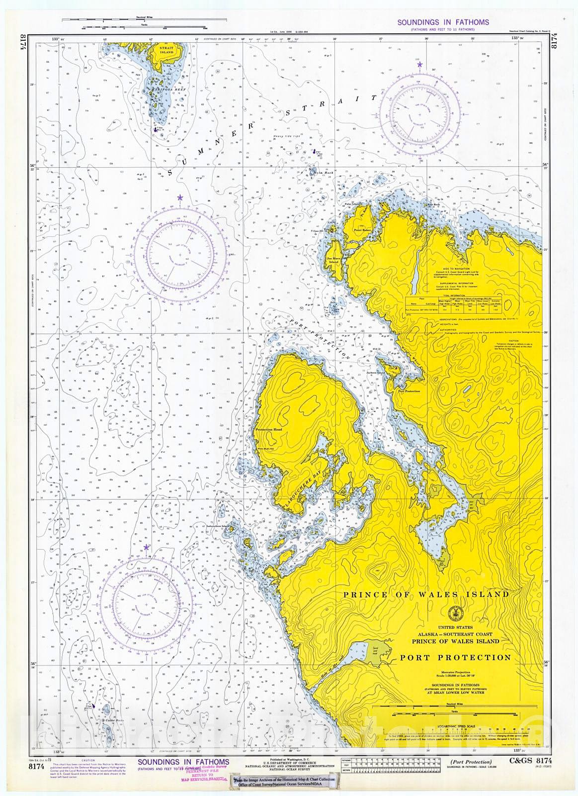 Historic Nautical Map - Port Protection, 1973 NOAA Chart - Alaska (AK ...