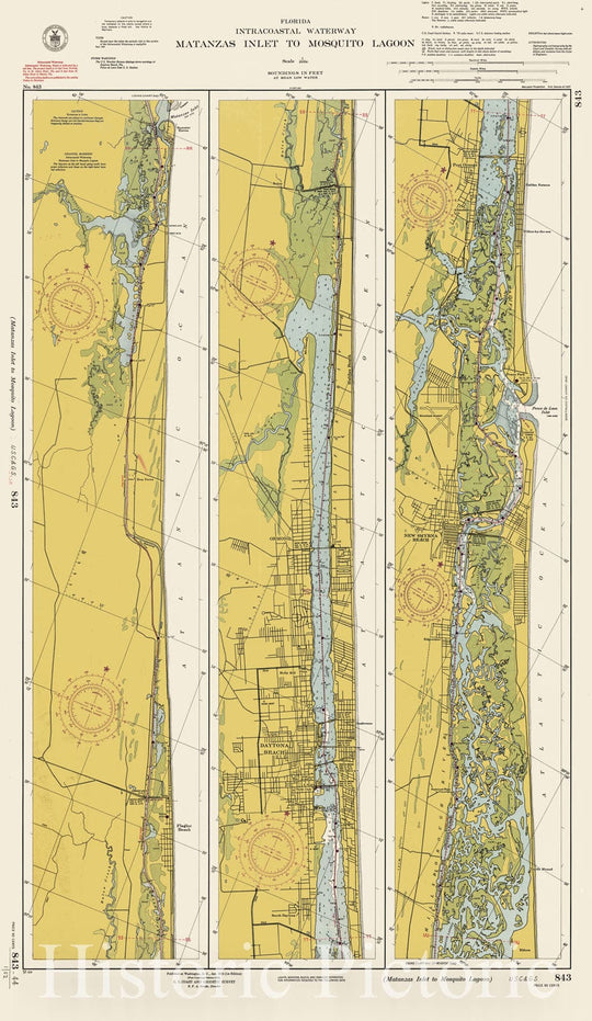 Historic Nautical Map - Matanzas Inlet To Mosquito Lagoon, 1952 NOAA C ...