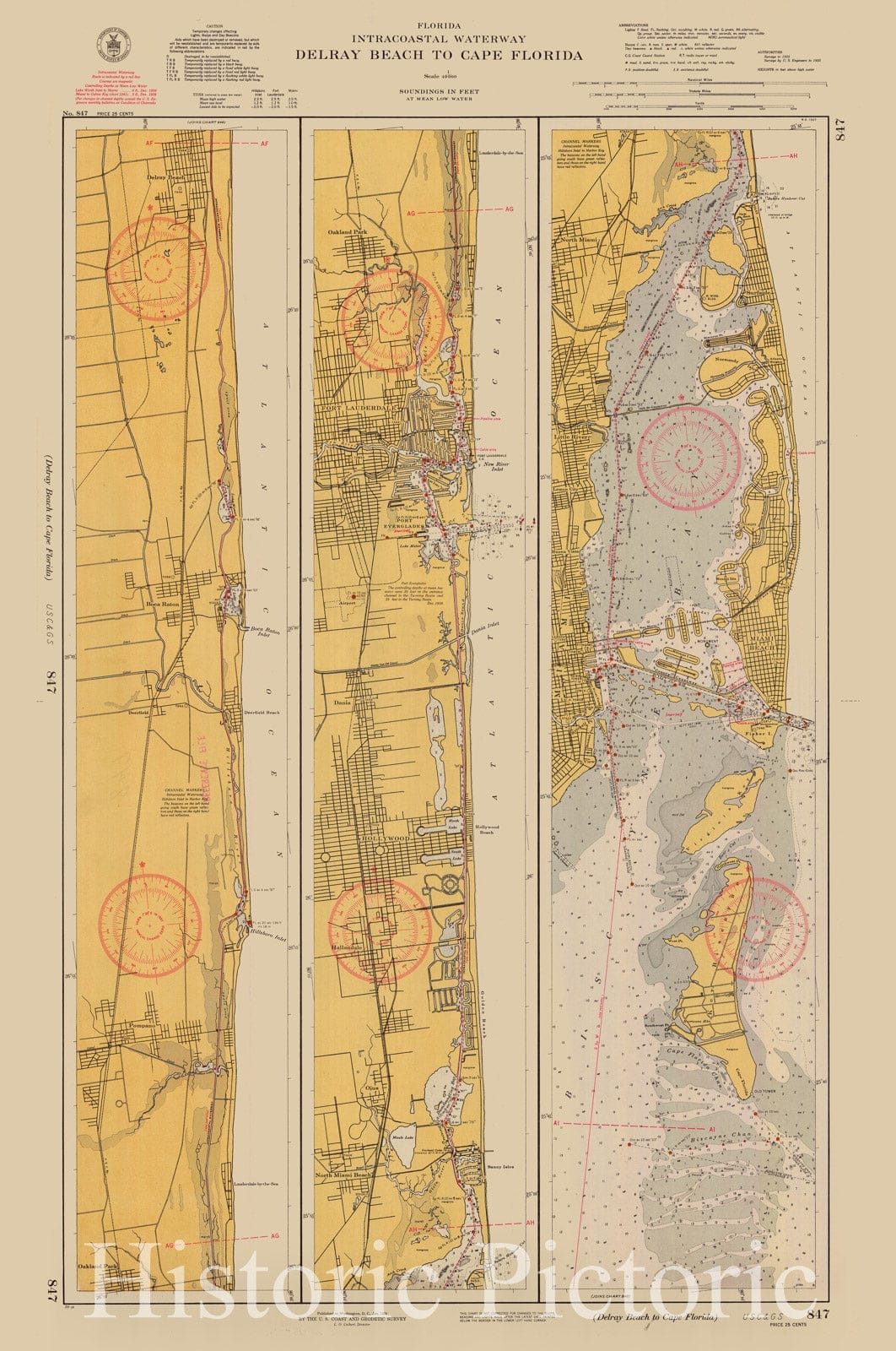 Old Maritime Maps Florida Vintage Nautical Florida Keys Map Stone
