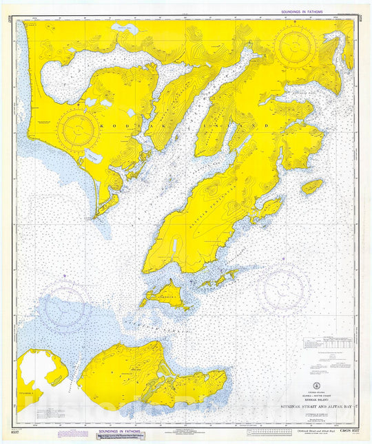 Historic Nautical Map - Sitkinak Strait And Alitak Bay, 1973 NOAA Char ...