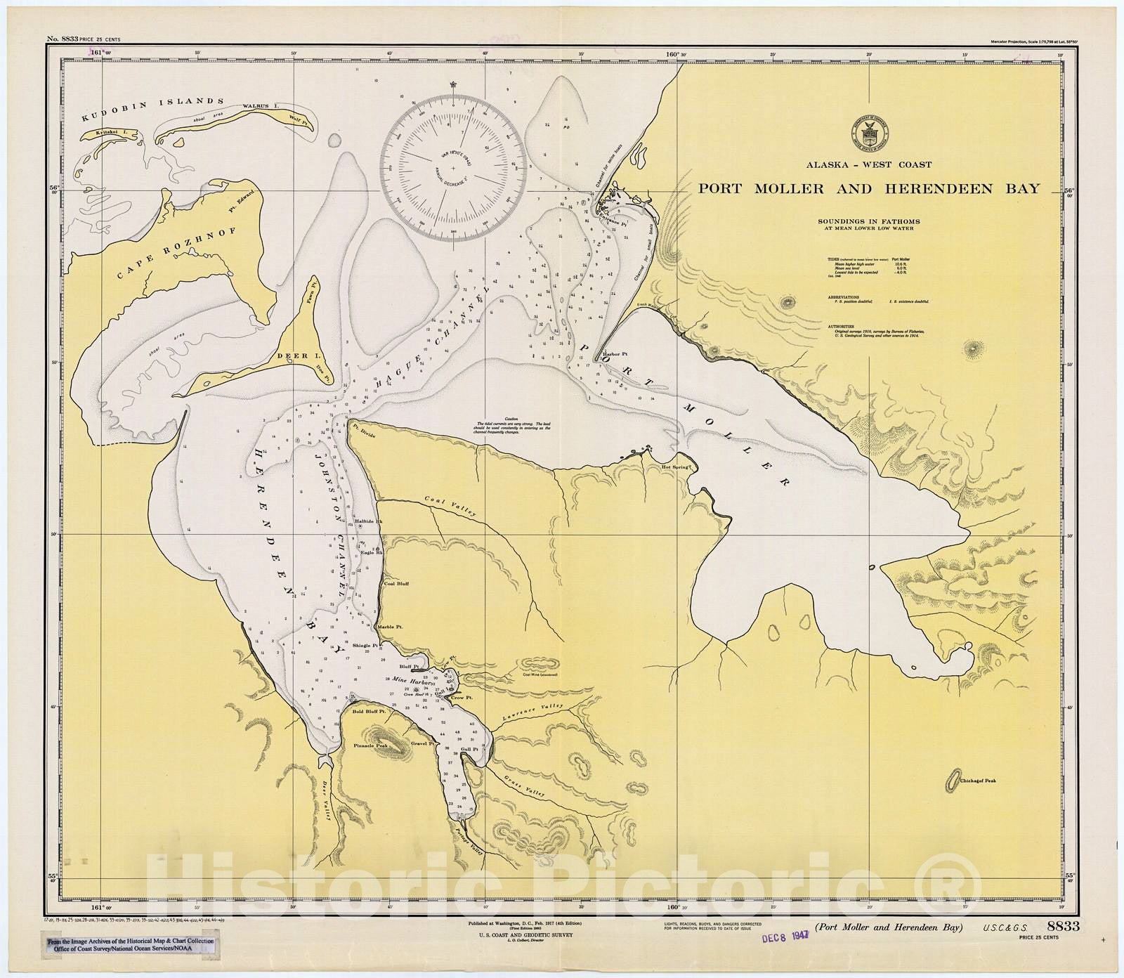 Historic Nautical Map - Port Moller And Herendeen Bay, 1946 NOAA Chart ...