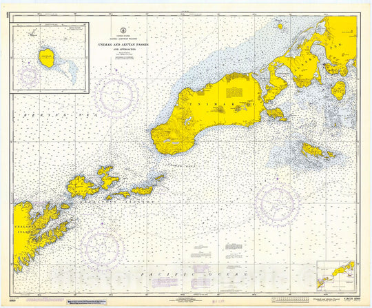 Historic Nautical Map - Unimak And Akutan Passes, 1971 NOAA Chart - Al ...