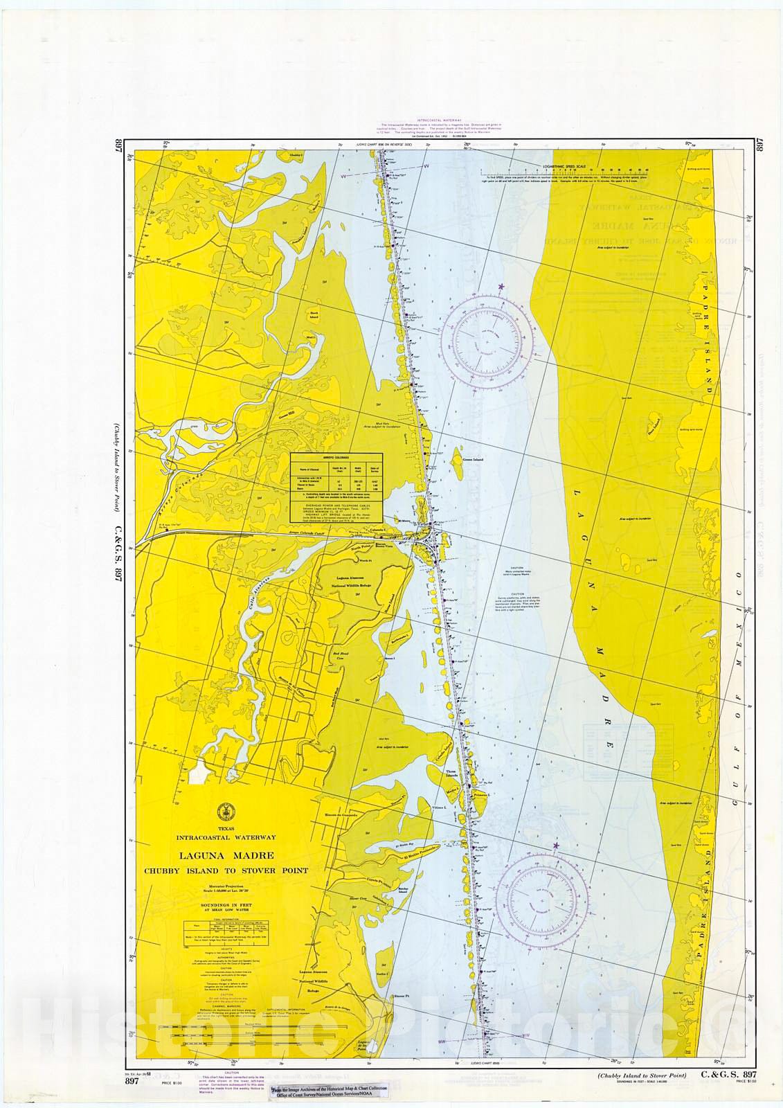 Historic Nautical Map - Laguna Madre : Chubby Island To Stover Point ...