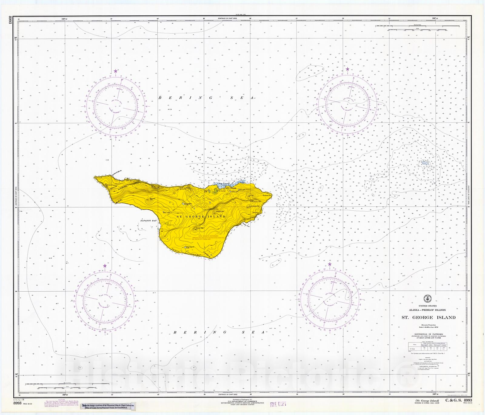Historic Historic Nautical Map - St. George Island, 1970 NOAA Chart ...