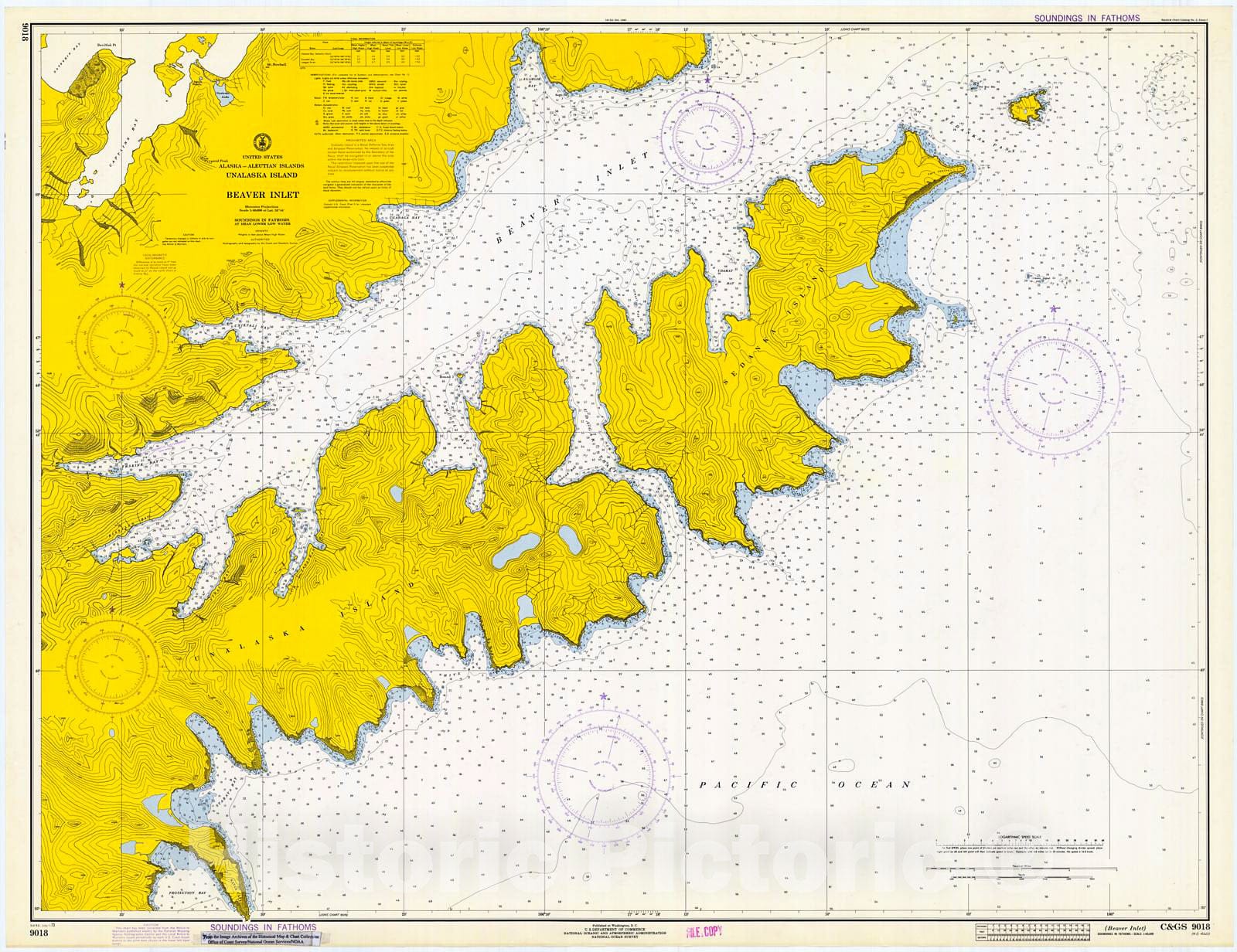 Historic Nautical Map - Beaver Inlet, 1973 NOAA Chart - Alaska (AK ...