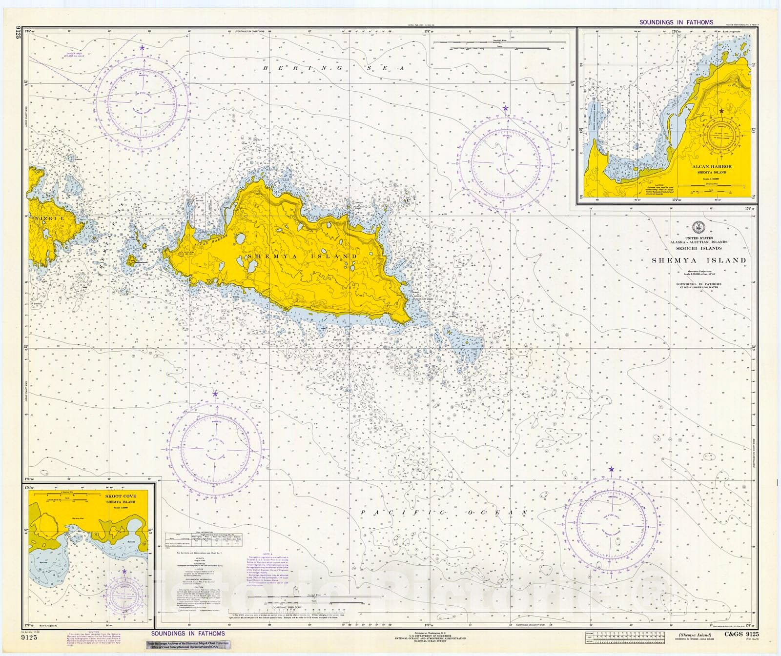 Historic Nautical Map - Shemya Island, 1973 NOAA Chart - Alaska (AK ...