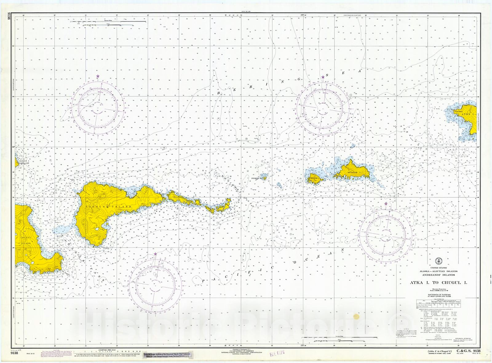 Historic Nautical Map - Atka I. To Chugul I, 1971 NOAA Chart - Alaska ...