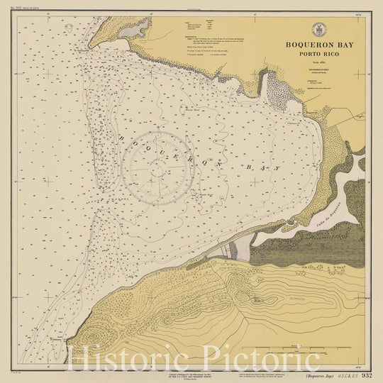 Historic Nautical Map - Boqueron Bay, 1931 NOAA Chart - Puerto Rico (P ...
