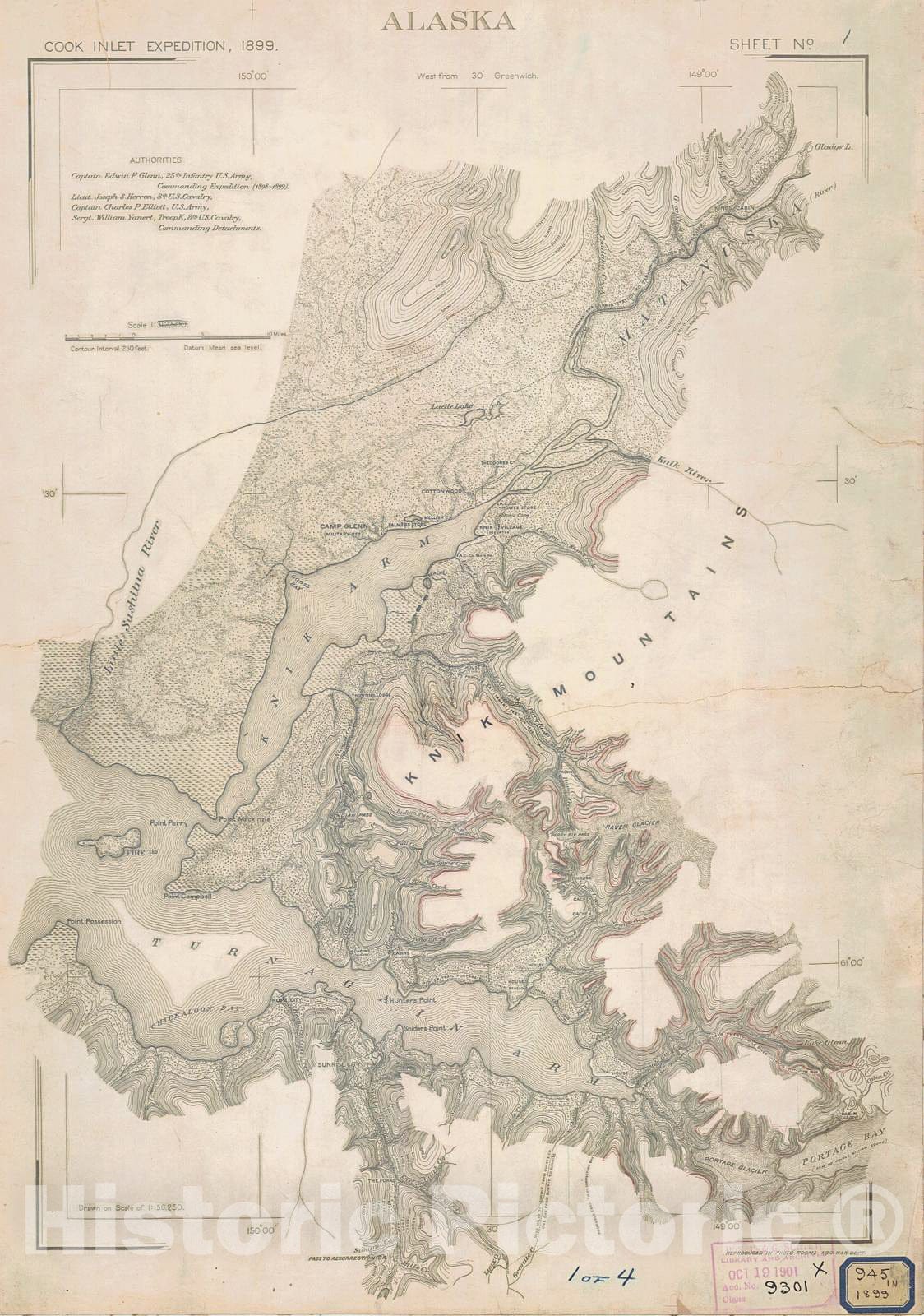 Historic Nautical Map - Cook Inlet Expedition, 1899 NOAA Chart - Alask ...