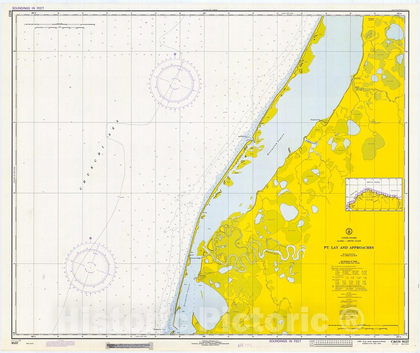 Historic Nautical Map - Pt. Lay And Approaches, 1972 NOAA Chart - Alas ...