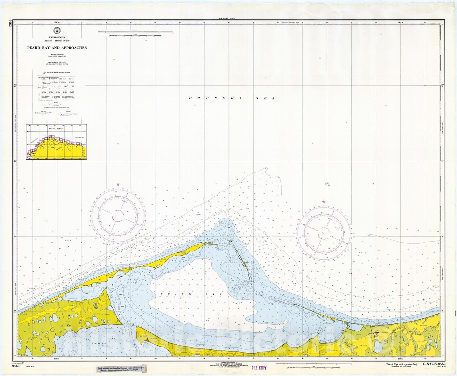 Historic Nautical Map - Peard Bay And Approaches, 1968 NOAA Chart - Al ...